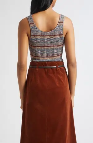 Veronica Beard Sandra Space-dyed Ribbed Tank