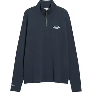 MALBON Flyer Ironworks Mid Layer Stretch Cotton Thermal Pullover - Blueberry
