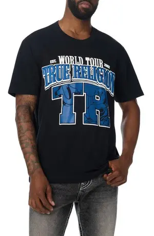 True Religion Arch Logo Buddha Graphic T-shirt Jet Black