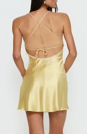 Princess Polly Jasminda Satin & Lace Mini Dress