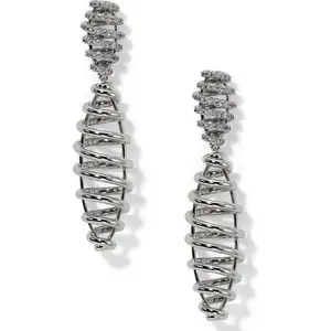Nadri Muse Pavé Cubic Zirconia Cage Drop Earrings - Rhodium