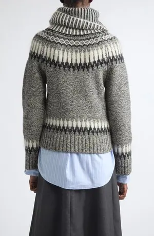 Monse Fair Isle Turtleneck Wool Blend Sweater