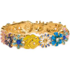 KENNETH JAY LANE Flower Bangle Bracelet - Gold