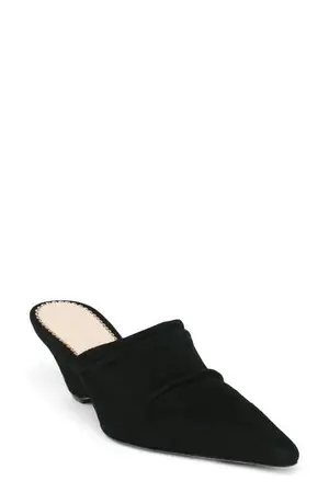 Cinq À Sept Sonia Suede Curved Wedge Mule - Black