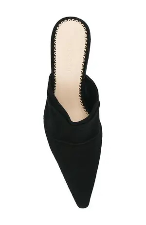 Cinq À Sept Sonia Suede Curved Wedge Mule - Black