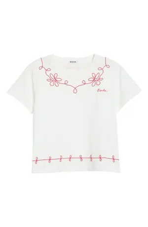 BODE Lasso Embroidered Cotton T-shirt - Cream