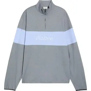 MALBON Horizon Quarter Zip Pullover - Black Chambray