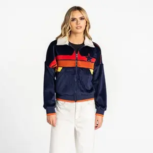 THE WILD COLLECTIVE Houston Astros Velvet Corduroy Full-zip Jacket - Blue