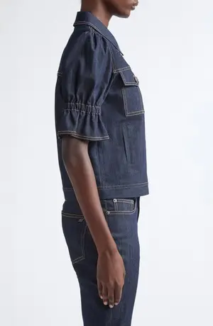 Cinq À Sept Holly Puff Shoulder Denim Jacket