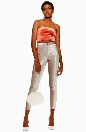 Topshop Velvet Bandeau Crop Top