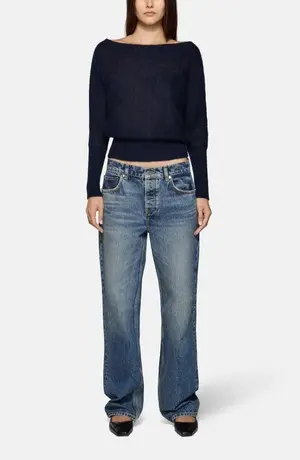 EB DENIM Mid Rise Baggy Wide Leg Jeans