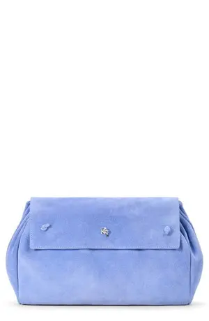 Staud Cy Oversized Leather Clutch Bag Cielo
