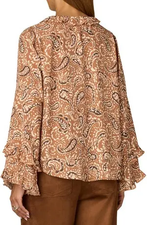 Wit & Wisdom Ruffle Print Top