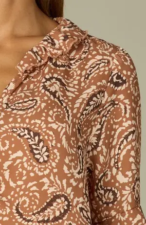 Wit & Wisdom Ruffle Print Top