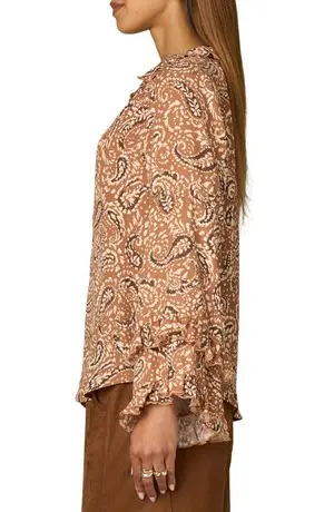 Wit & Wisdom Ruffle Print Top