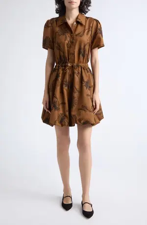 Cinq À Sept Ophelie Paisley Embroidered Bubble Hem Minidress