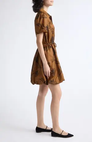 Cinq À Sept Ophelie Paisley Embroidered Bubble Hem Minidress
