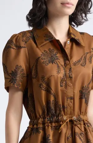 Cinq À Sept Ophelie Paisley Embroidered Bubble Hem Minidress