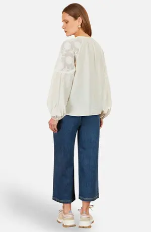 YUMI Lace Relaxed Boho Shirt