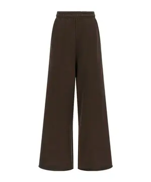 ENTIRE STUDIOS Elastic-waist Wide Leg Cotton Athletic Pants - Brown