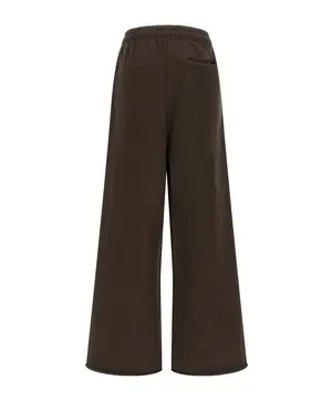 ENTIRE STUDIOS Elastic-waist Wide Leg Cotton Athletic Pants - Brown