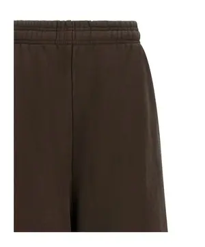 ENTIRE STUDIOS Elastic-waist Wide Leg Cotton Athletic Pants - Brown