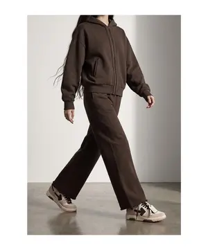 ENTIRE STUDIOS Elastic-waist Wide Leg Cotton Athletic Pants - Brown
