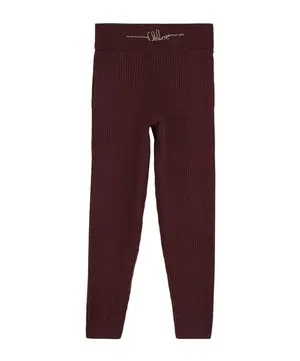 Chloé Ribbed-knit Chain-detail Cotton Trousers