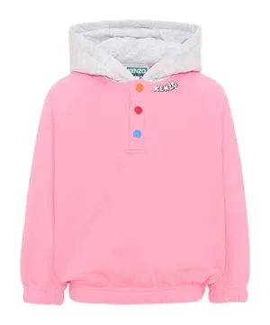 Kenzo Graphic Print Button-up Hoodie - Pink