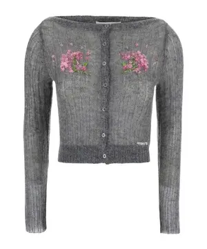 SHUSHU/TONG Long-sleeve Open-front Cardigan - Grey