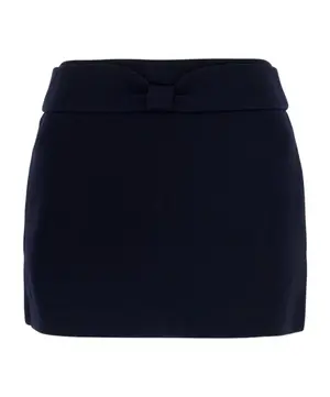 SHUSHU/TONG Low-rise Mini Skirt With Bow Detail - Blue