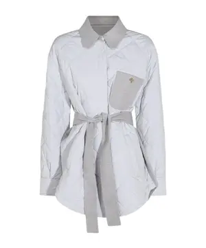 Fabiana Filippi Tie-waist Casual Shirt-style Jacket - Grey