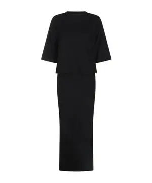 THOM KROM Layered-effect Short-sleeve Maxi Dress