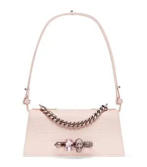 Alexander McQueen Mini Leather Jewelled Shoulder Bag