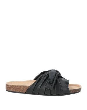 JW Anderson Lambskin Bow Detail Slide Sandals - Black