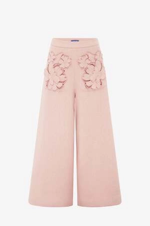 LEO LIN Christine Appliqué Tweed Pants