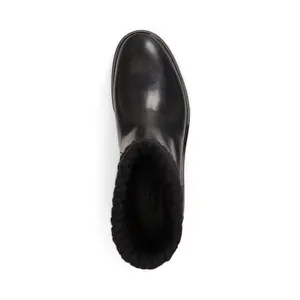 Ralph Lauren Allyson Cable-knit & Calfskin Bootie - Black