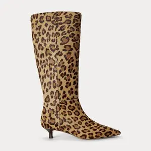 Ralph Lauren Francesca Print Haircalf Tall Boot Heel