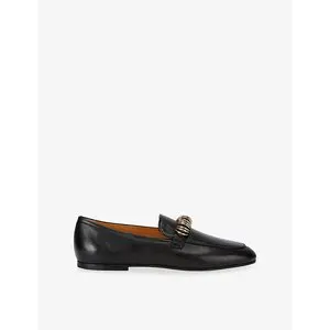 TOD'S Ring-embellished Leather Loafers - Black