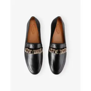 TOD'S Ring-embellished Leather Loafers