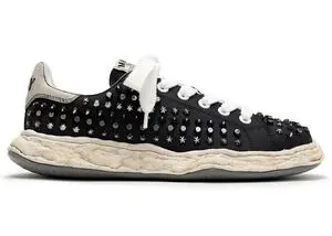Mihara Yasuhiro Charles Og Sole Studded Canvas Low White - Black