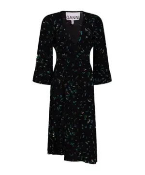 GANNI Floral Longsleeve Dress