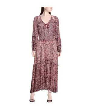 Isabel Marant Étoile Colorful Longsleeve Waistcinched Dress