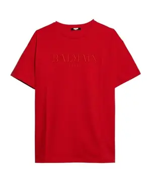 Balmain Embroidered Short-sleeves T-shirt - Red