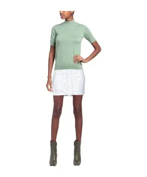 Dolce & Gabbana Lace Detail Denim Mini Skirt