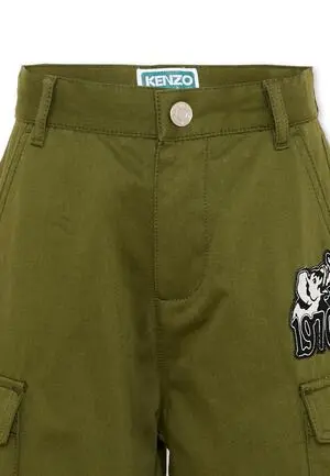 Kenzo Elephant Embroidered Cargo Shorts