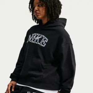 Nike Studio Fleece Medium Weight Oversized Pullover Logo Hoodie