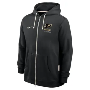 Nike Purdue Sideline Standard Issue Dri-fit College Full-zip Hoodie - Black