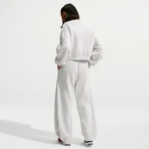 Nike Studio Fleece Medium Weight Loose Pleated Snap Pants - Brown