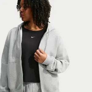 Nike Studio Fleece Medium Weight Oversized Full-zip Hoodie - Grey